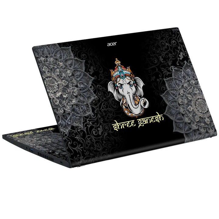 Golden Ganesha Art 3D Embossed Laptop Skin | Buy Online Now – SkinsLegend