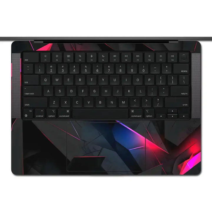 Futuristic Black Steel with Neon Lights Laptop Skin for MacBook | Buy ...