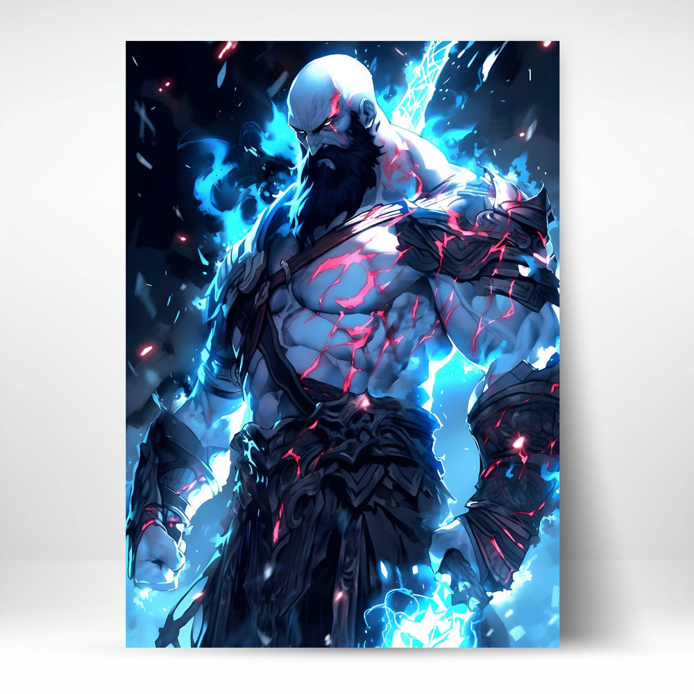 High-Quality Metal Posters - Monster killer Blue Fire Hero | Vibrant ...