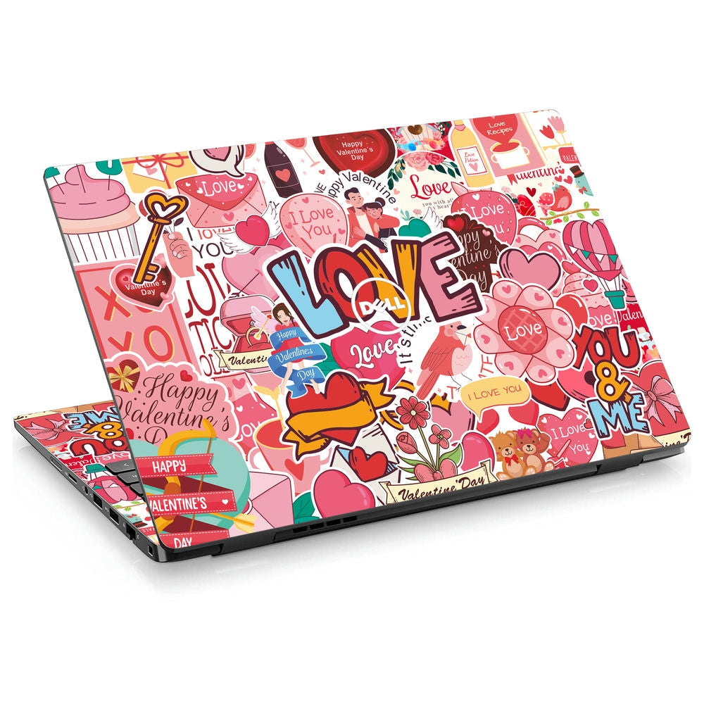 Shop Valentines Day Sticker Bomb Laptop Skin for Dell | Buy Online Now ...