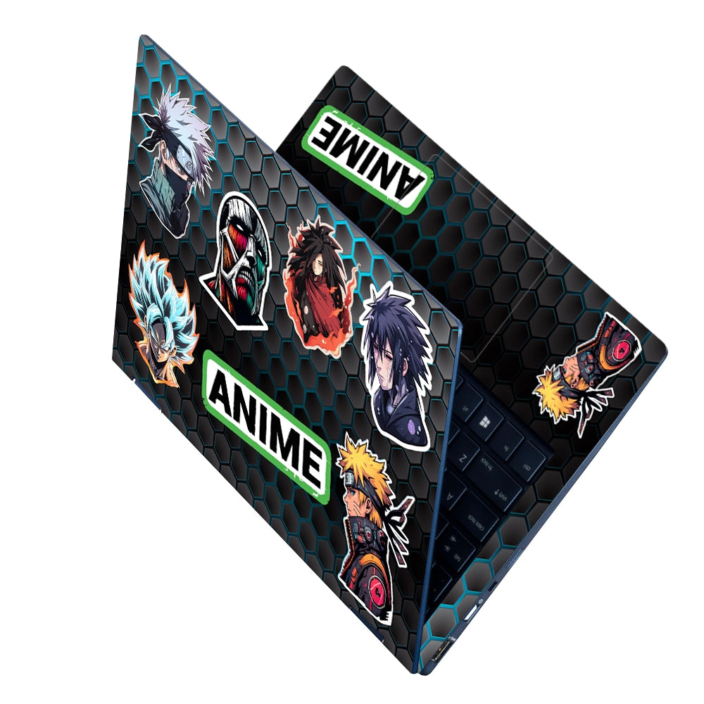 Shop Anime Icons Collage Honeycomb Laptop Skin | Buy Online Now ...