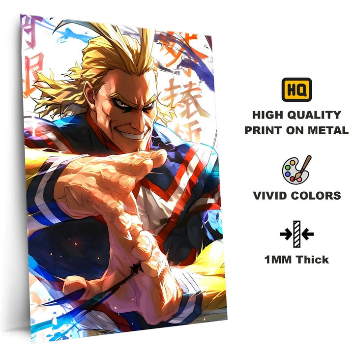 High-Quality Metal Posters - Anime All Might | Vibrant Colors & Sharp ...