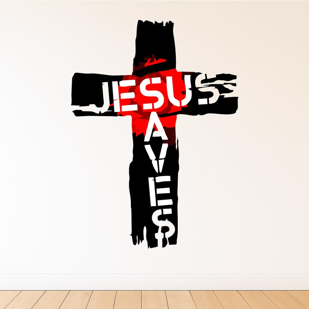 Jesus Cross Saves Premium Large Size Wall Decal | Buy Online Now ...