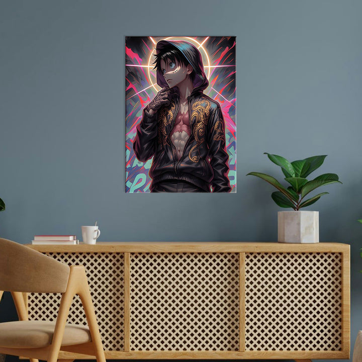 High-Quality Metal Posters - Anime Hooded Boy | Vibrant Colors & Sharp ...