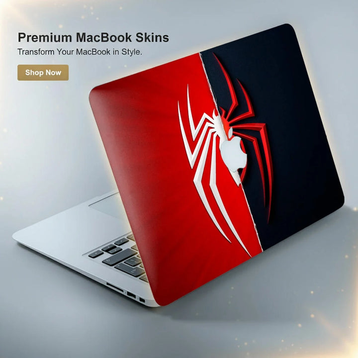 Spider-Man Logo Red Black Laptop Skin for MacBook | Buy Online Now ...