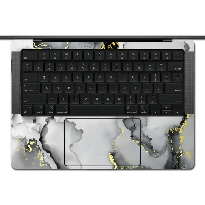 Golden Highlighter Black Shaded Marble Laptop Skin for MacBook | Buy ...