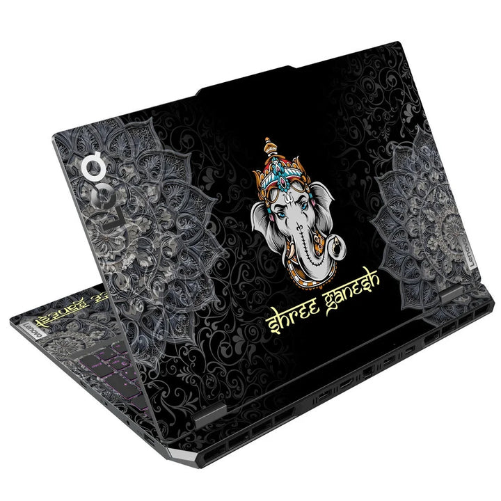 Golden Ganesha Art 3D Embossed Laptop Skin | Buy Online Now – SkinsLegend