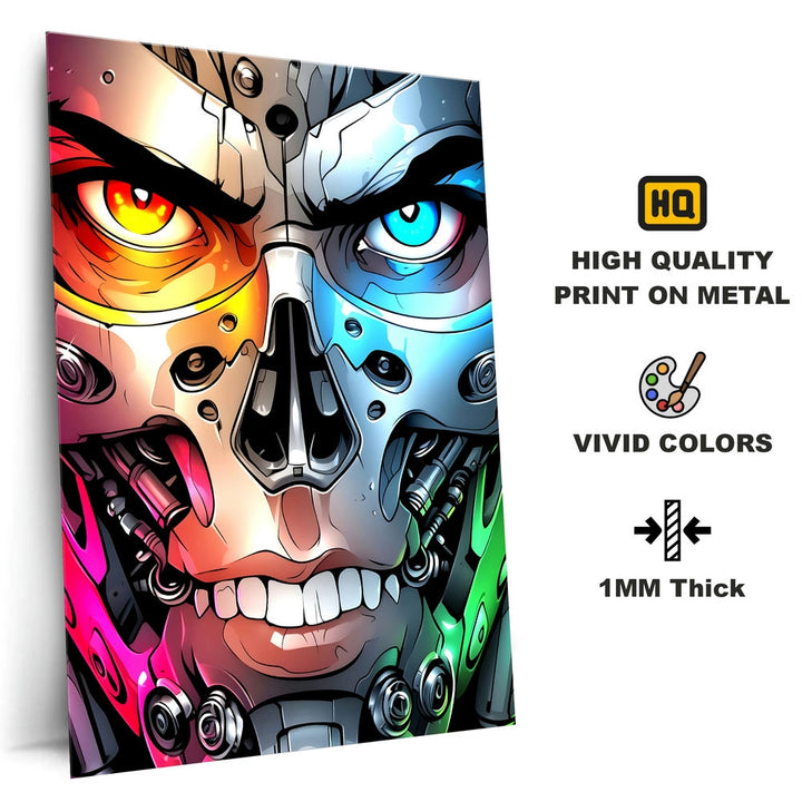 High-Quality Metal Posters - Duality of the Cyborg | Vibrant Colors ...