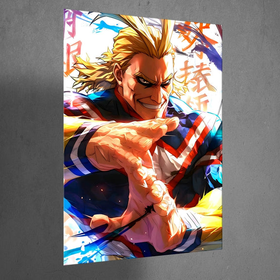 High-Quality Metal Posters - Anime All Might | Vibrant Colors & Sharp ...
