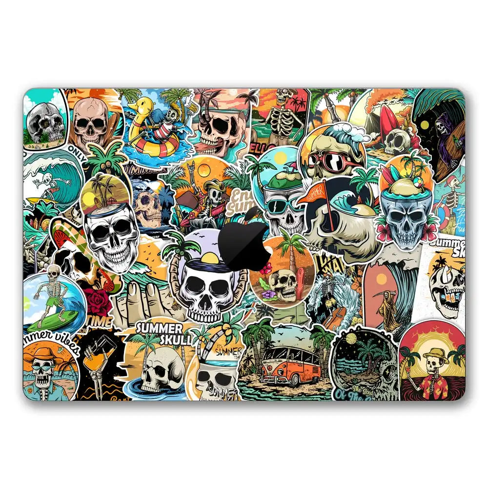 Summer Skull Sticker Bomb Laptop Skin for MacBook | Buy Online Now ...