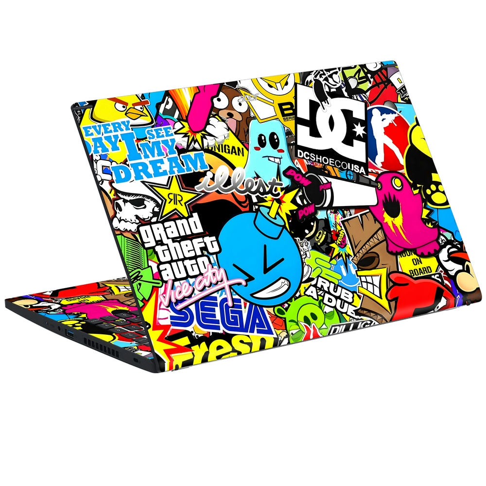 Shop Dg Sticker Bomb Laptop Skin for Acer | Buy Online Now – SkinsLegend