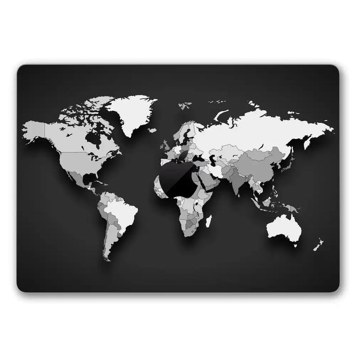 Minimal Black and White World Map Laptop Skin for MacBook | Buy Online ...