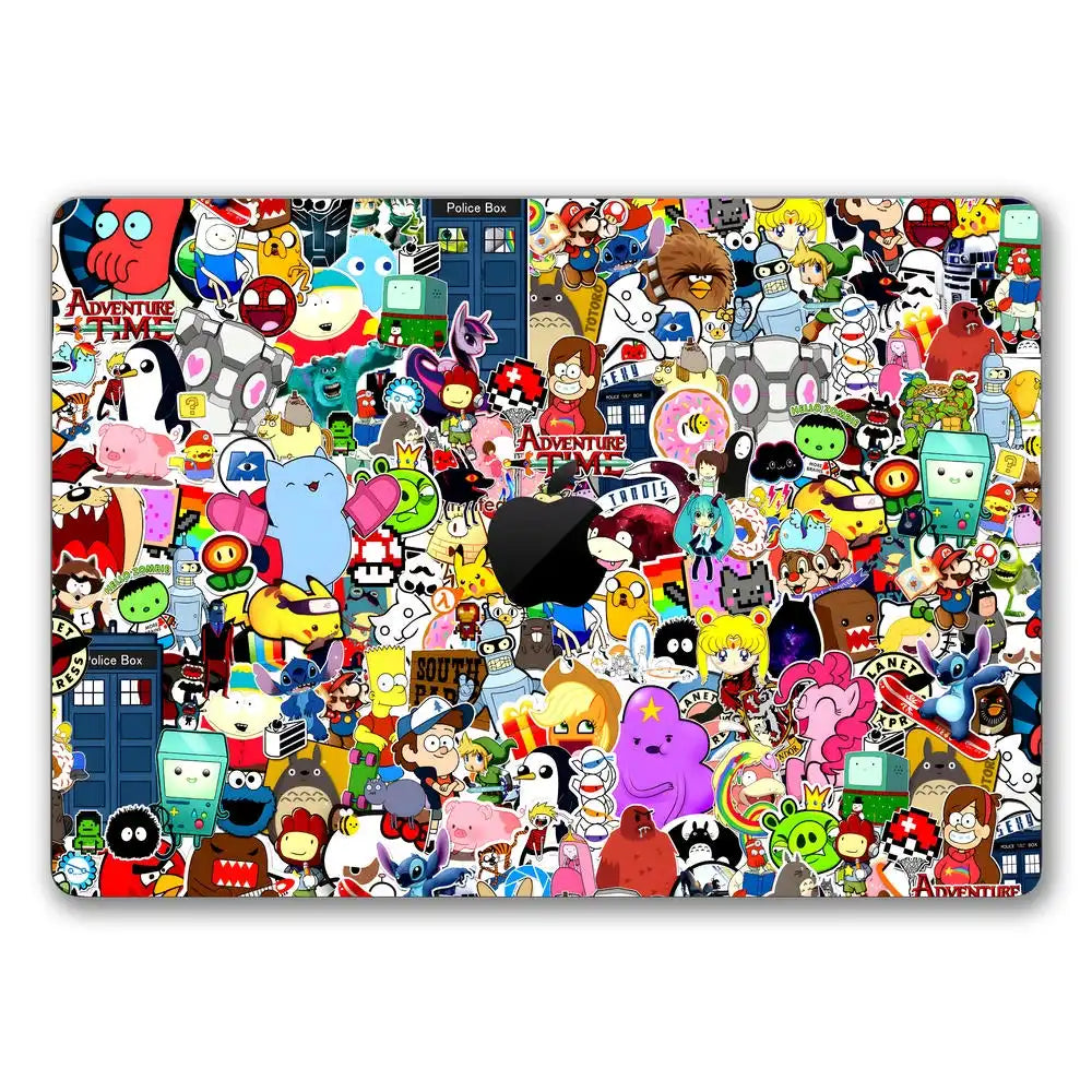 Cute Cartoon Characters Sticker Bomb Laptop Skin for MacBook | Buy ...