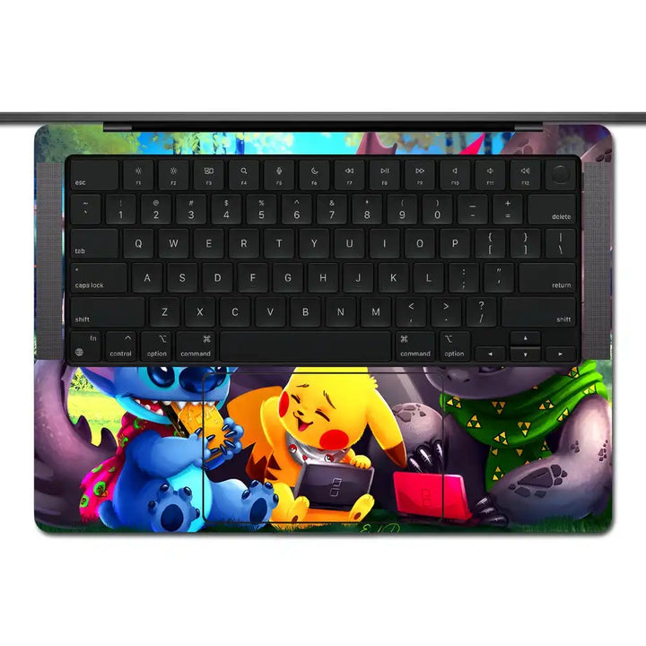 Stitch Pikachu Toothless Cartoon Friends Laptop Skin for MacBook | Buy ...