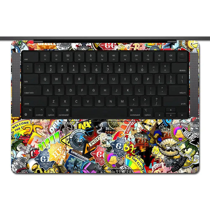 Colorful Sticker Bomb Collage Laptop Skin for MacBook | Buy Online Now ...