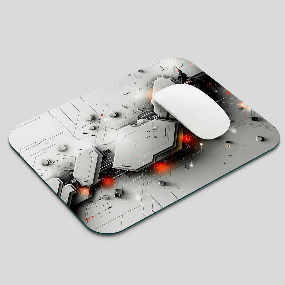 Stylish Monochrome Mechanical Gear AbstractAbstract Fluid Art Mouse Pad ...