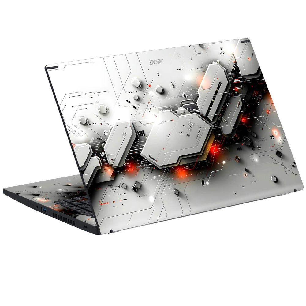 Shop Monochrome Mechanical Gear Abstract Laptop Skin for Acer | Buy ...