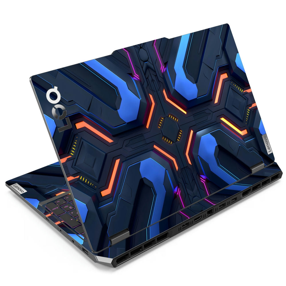 Shop Neon Cross Hatch Circuit Abstract Laptop Skin for Lenovo LOQ | Buy ...