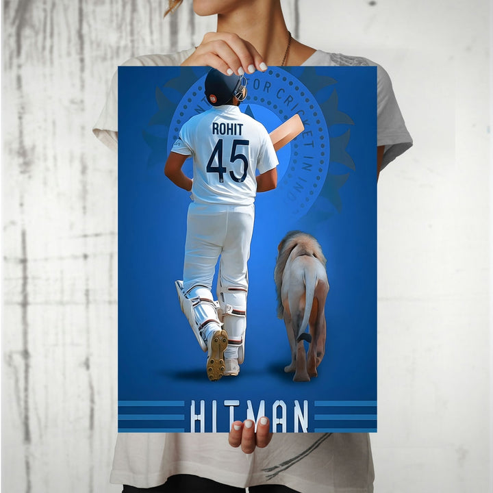 High-Quality Metal Posters - Indian Cricketer Rohit Sharma RS02 ...