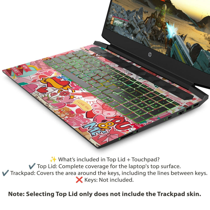 Shop Valentines Day Sticker Bomb Laptop Skin for HP | Buy Online Now ...