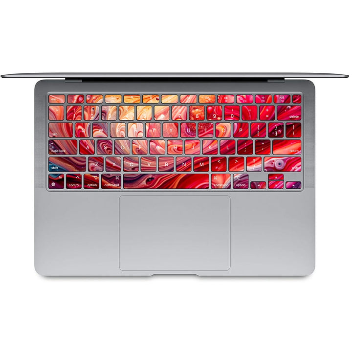 Swirling Patterns Red Pink Hues Key Skin Decals for MacBook, Laptops ...