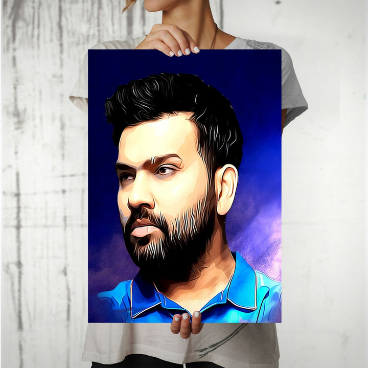 High-Quality Metal Posters - Indian Cricketer Rohit Sharma RS01 ...