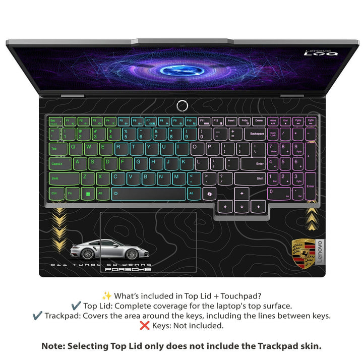 Shop Silver Porsche Taycan Turbo High Speed Zone Design Laptop Skin for ...
