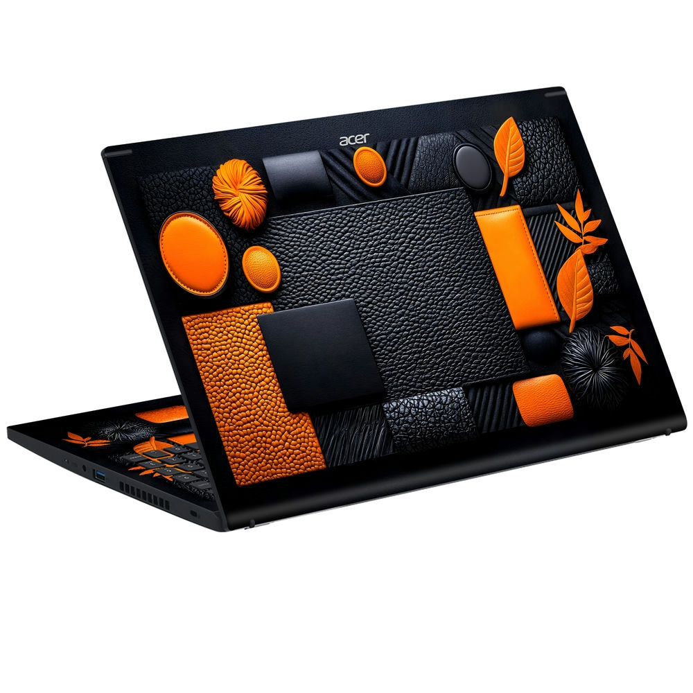 Shop Black and Orange Futuristic Layout Laptop Skin for Acer | Buy ...
