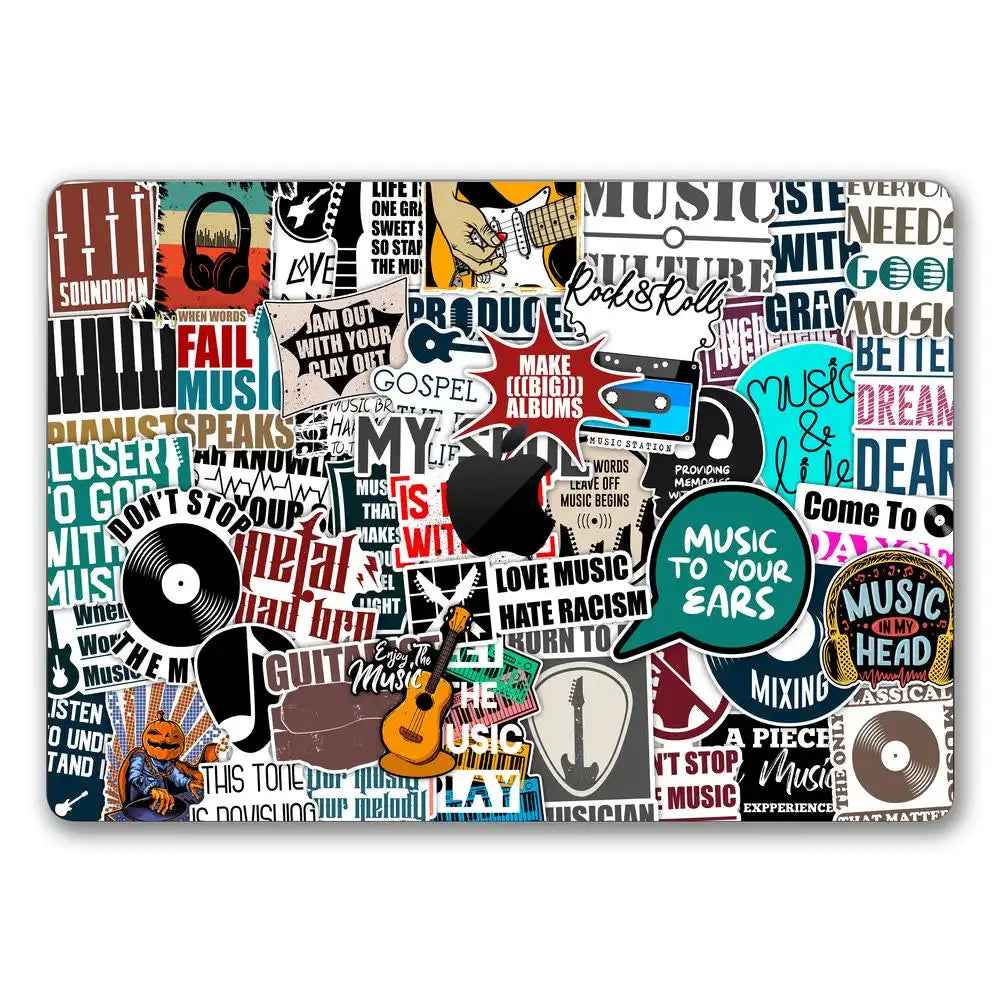 Music Sticker Bomb Laptop Skin for MacBook | Buy Online Now – SkinsLegend