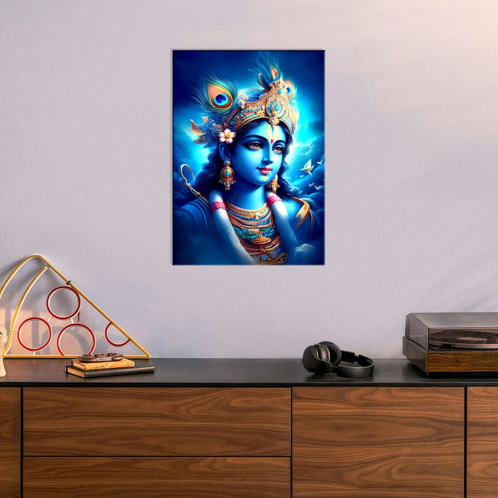 High-Quality Metal Posters - Lord Krishna LK07 | Vibrant Colors & Sharp ...