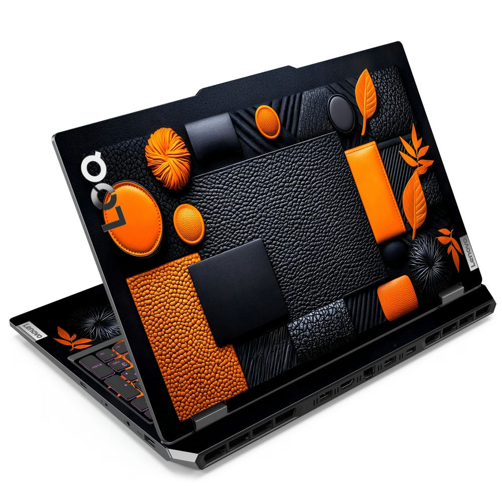 Shop Black and Orange Futuristic Layout Laptop Skin for Lenovo LOQ ...