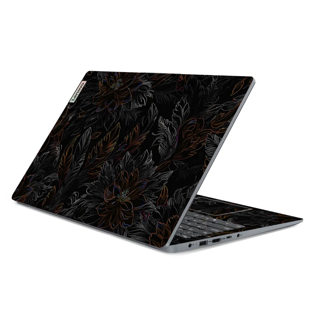 Gothic Dark Floral Botanical Pattern Laptop Skin | 3D Embossed 3M Vinyl ...