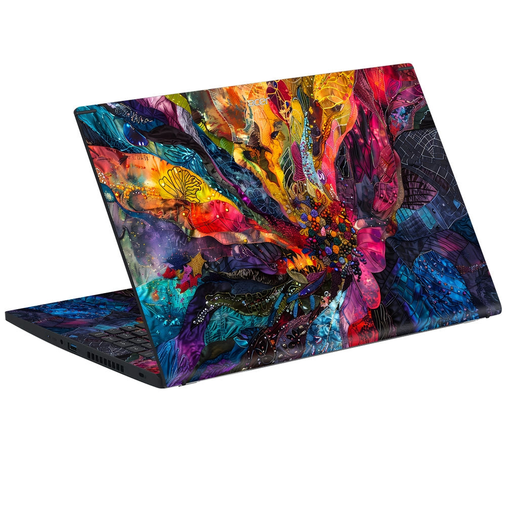 Shop Colorful Smoke and Fire Abstract Laptop Skin for Acer | Buy Online ...