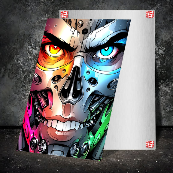 High-Quality Metal Posters - Duality of the Cyborg | Vibrant Colors ...