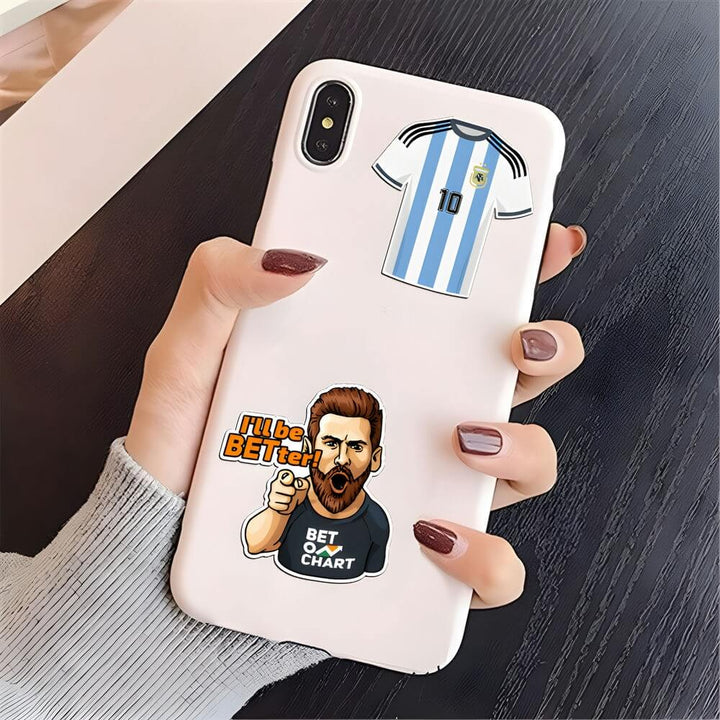 Soccer Football Players Waterproof Stickers - Pack of 65 | Diverse ...