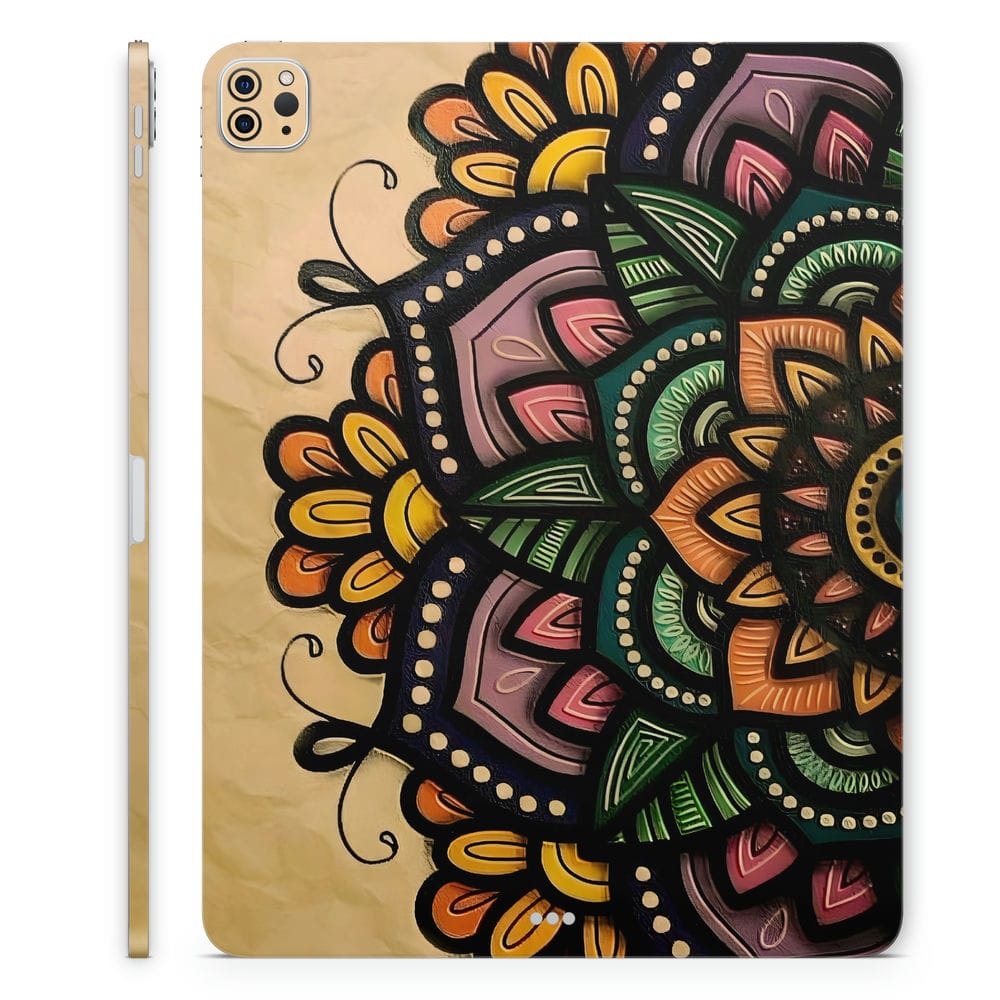 Mandala Art on Cream Shaded Tablet Skin Wrap - Elevate Your Tablet's ...