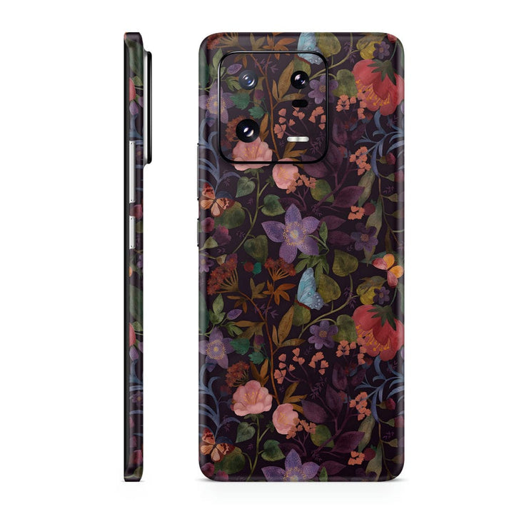 Mobile Skin Wrap Dark Floral Art : Protect Your Phone and Add a Touch ...