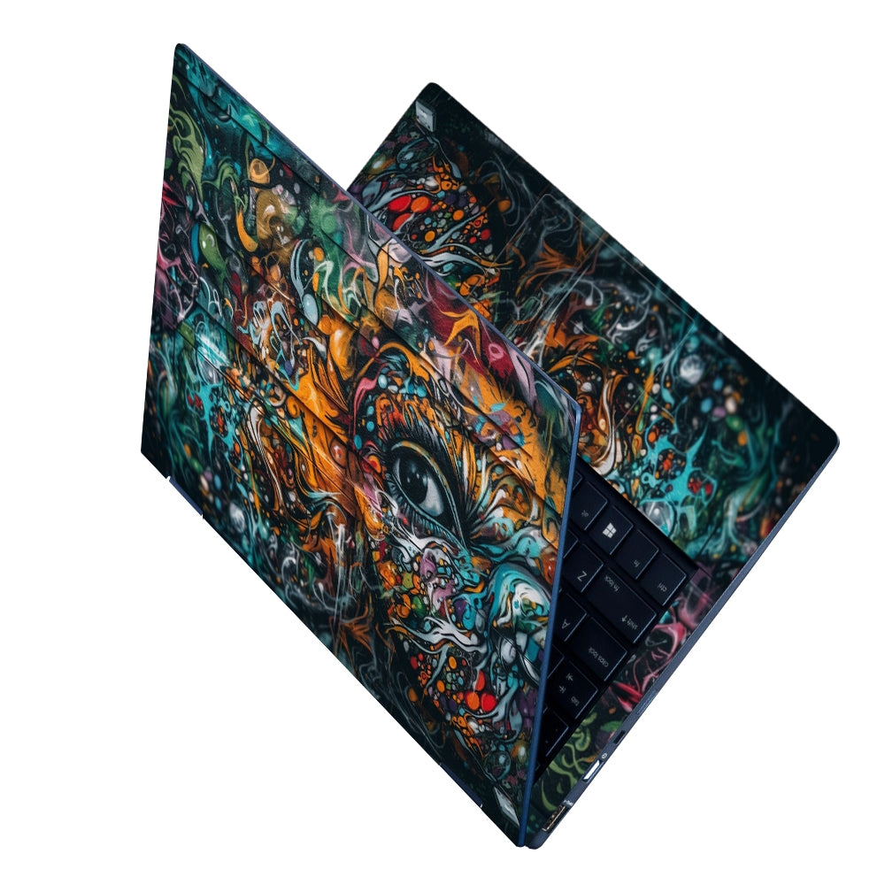 Shop Vibrant Colors Painted Chaotic Back Laptop Skin | Buy Online Now ...