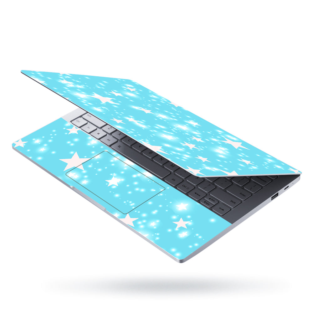 Shop White Stars on Sky Blue Laptop Skin | Buy Online Now – SkinsLegend