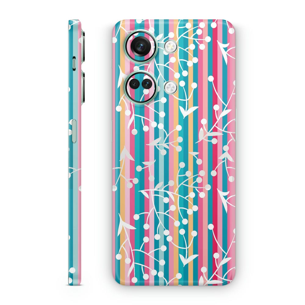 Mobile Skin Wrap White Floral on Multi Bars : Protect Your Phone and ...
