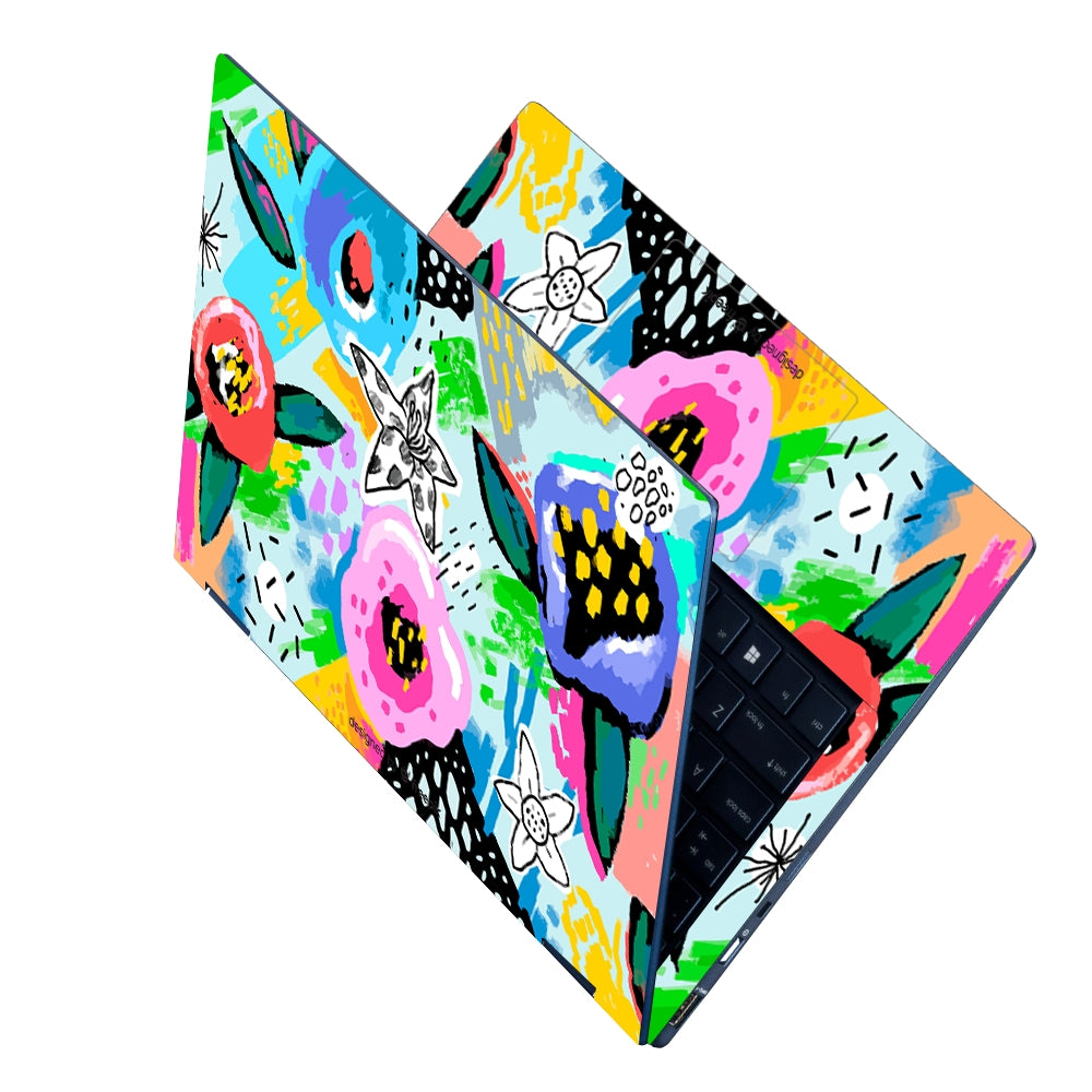 Shop Colourful Mural Floral Vector Laptop Skin | Buy Online Now ...