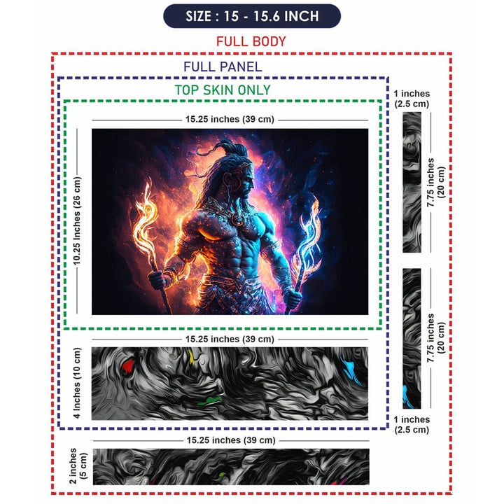 Shop Lord Shiva Fire Art Purple Black Shaded Laptop Skin | Buy Online ...