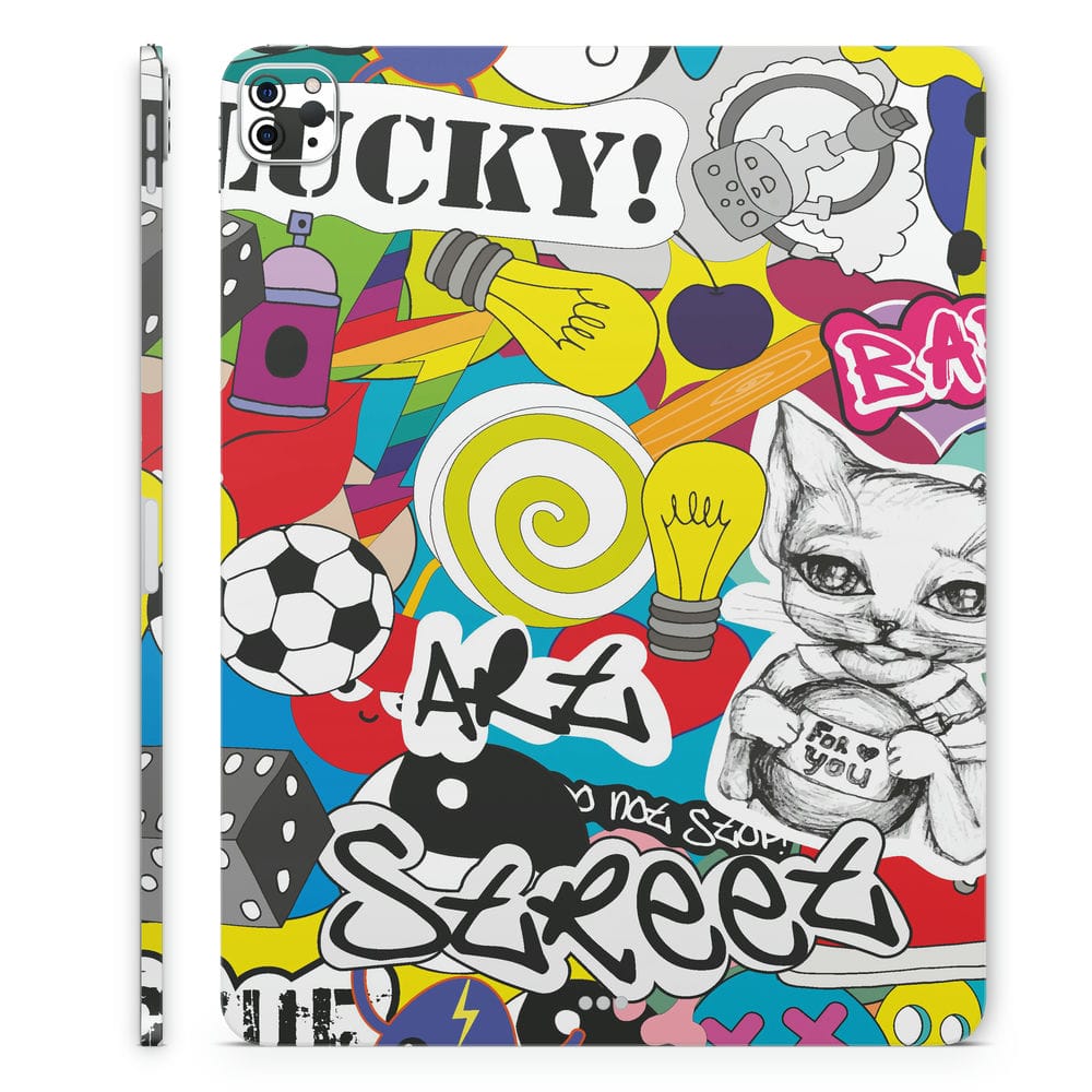 Lucky Sticker Bomb Tablet Skin Wrap - Elevate Your Tablet's Look ...