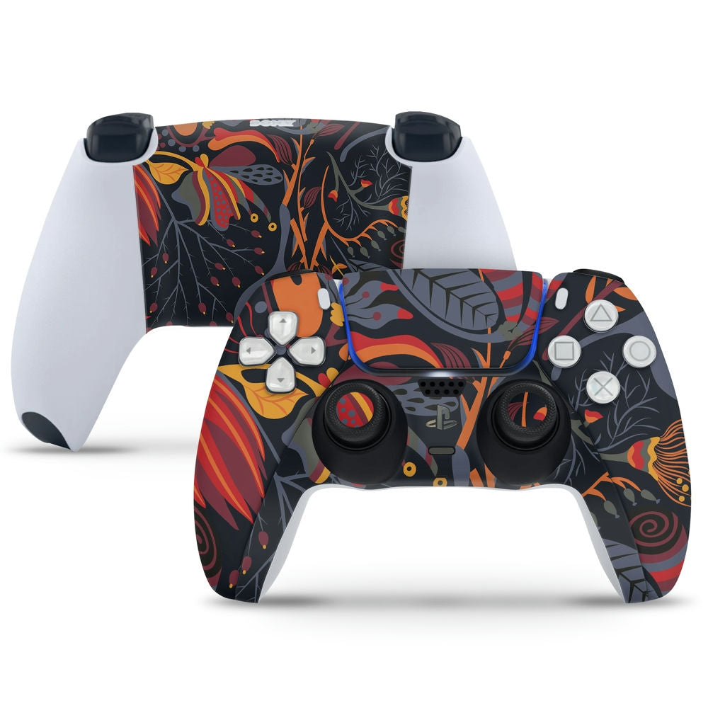 PlayStation 5 Controller Skin - Orange Grey Shaded Butterfly Floral on ...