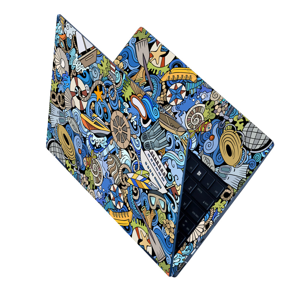 Shop Ocean Doodle Laptop Skin | Buy Online Now – SkinsLegend