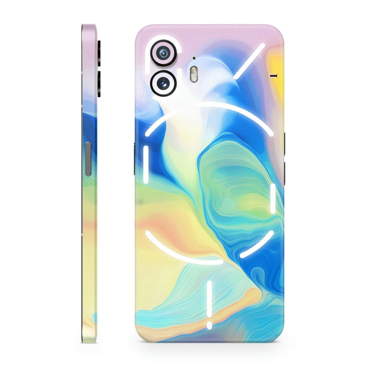Mobile Skin Wrap Blue Yellow Stroke Art : Protect Your Phone and Add a ...