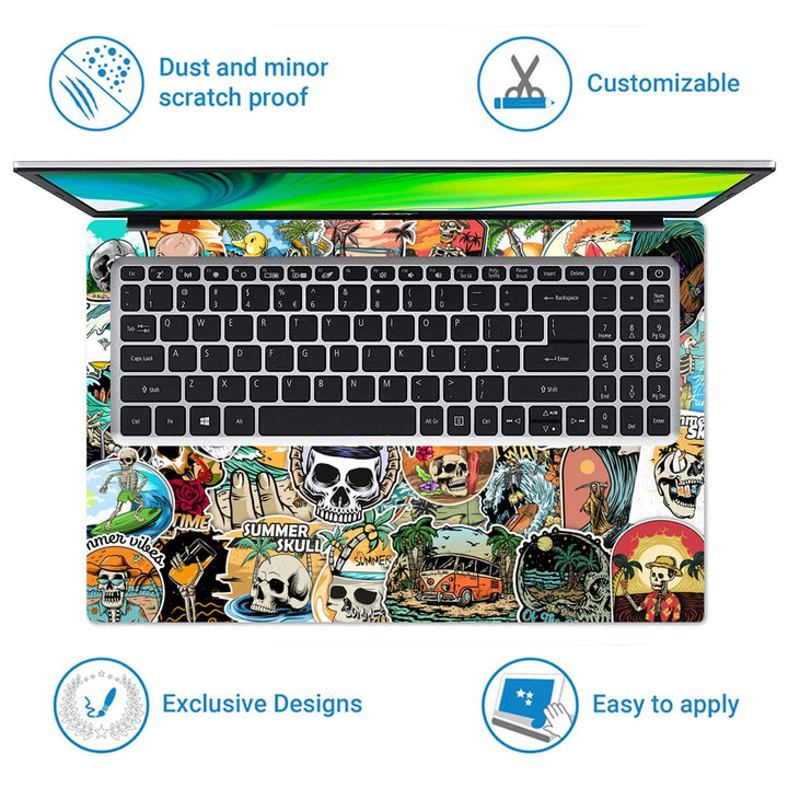 Shop Summer Skull Sticker Bomb Laptop Skin | Buy Online Now – SkinsLegend