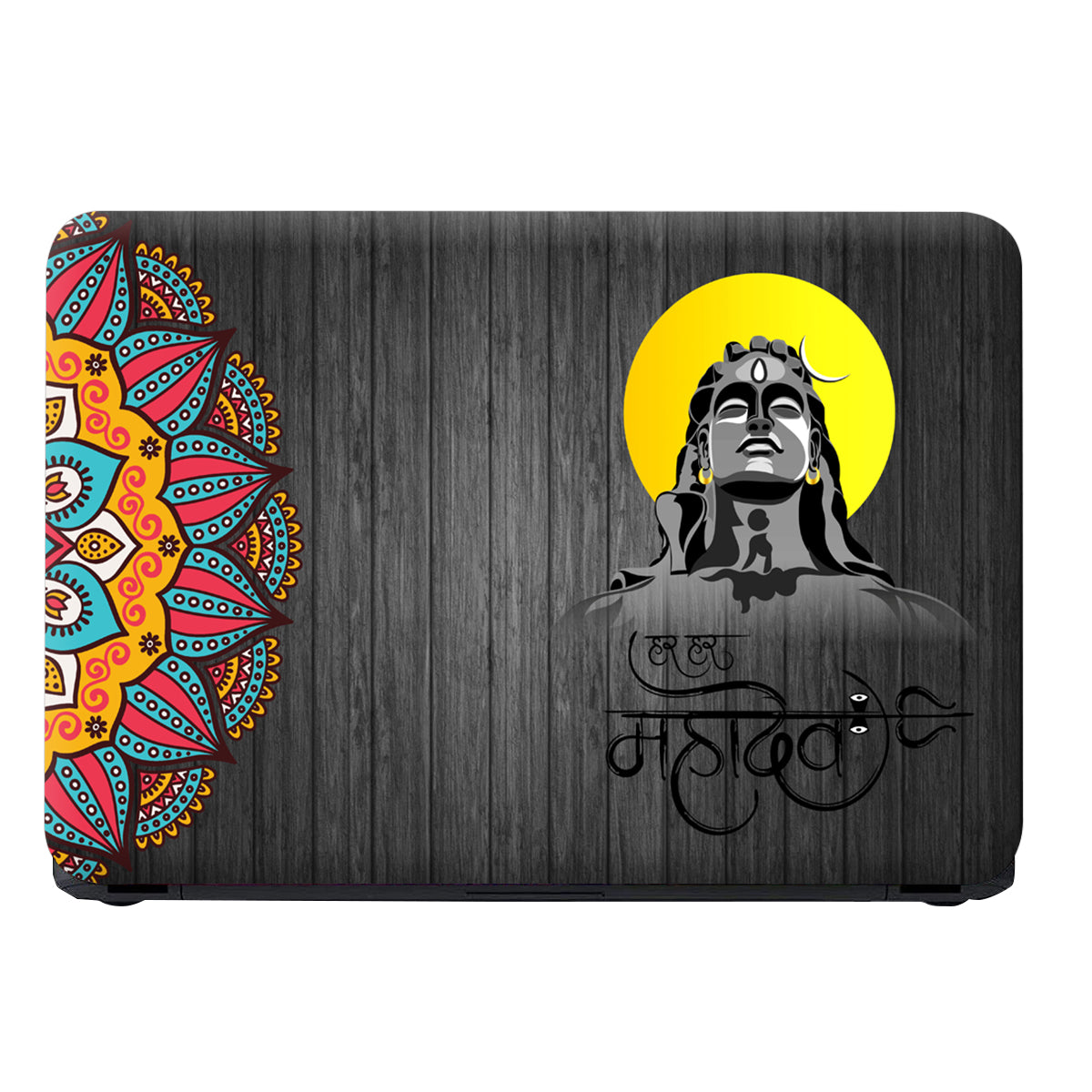 Shop Har Har Mahadev Black Wooden Multi Spiral Laptop Skin | Buy Online ...