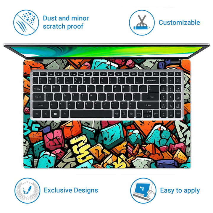 Shop A Close Up of a Bunch of Cartoon Laptop Skin | Buy Online Now ...