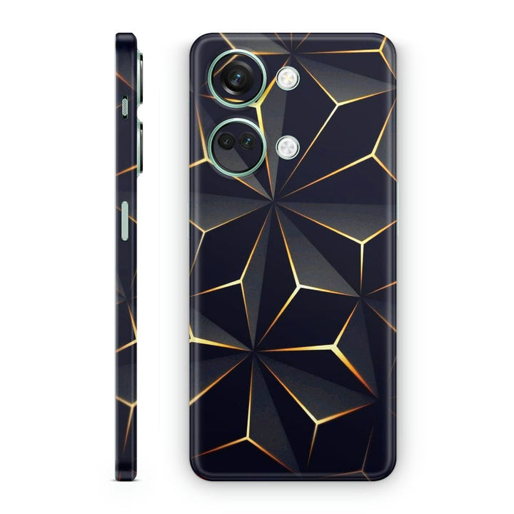 Mobile Skin Wrap Golden Black Triangles : Protect Your Phone and Add a ...